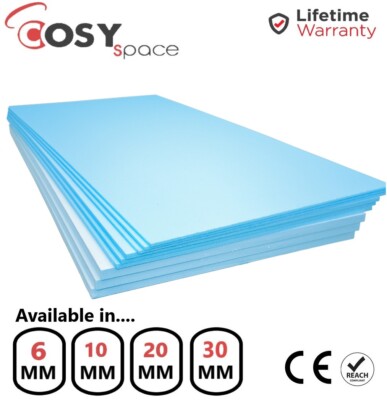 XPS Insulation Boards 6mm 10mm 20mm 30mm Underfloor Heating Underlay ...