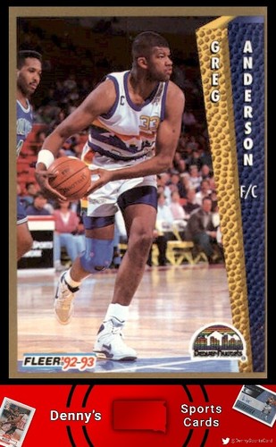 1992 Fleer #54 Greg Anderson Denver Nuggets Basketball Card | eBay
