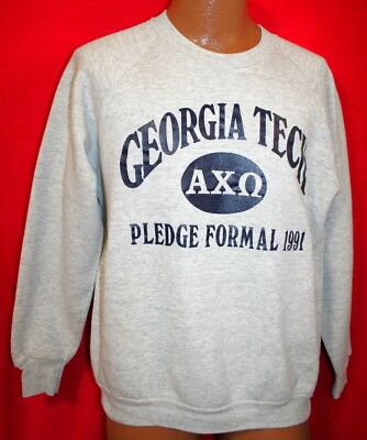 Vintage ALPHA CHI OMEGA 1991 Georgia Tech Pledge Formal SWEATSHIRT XL ...