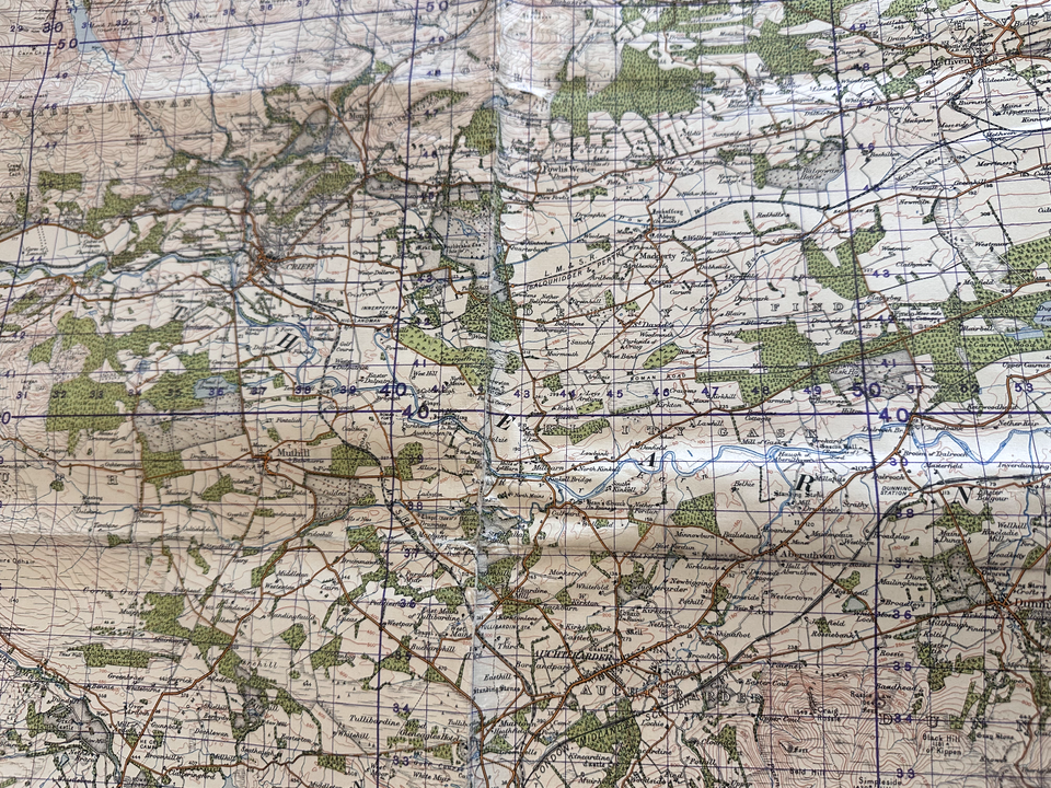 Original WW2 British Army OS Map of Scotland - Perth & Strath Earn | eBay