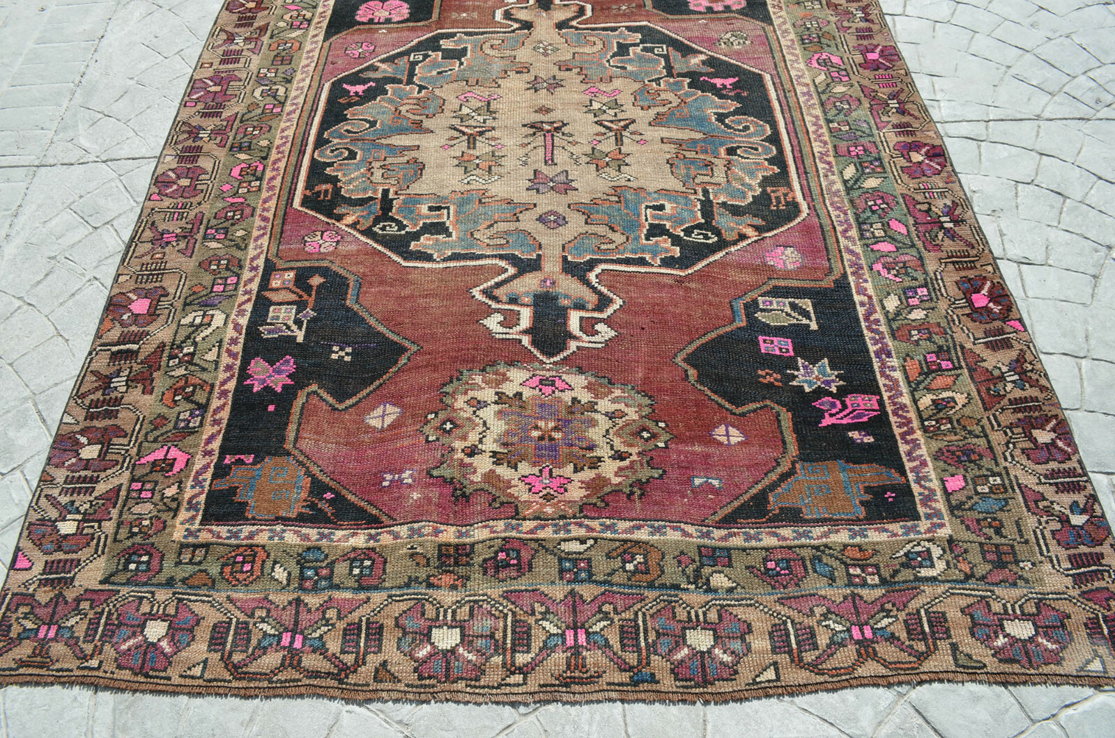 6x12 Rug Hand Knotted Area Rug Turkish Tribal Large Runner Rug actual ...
