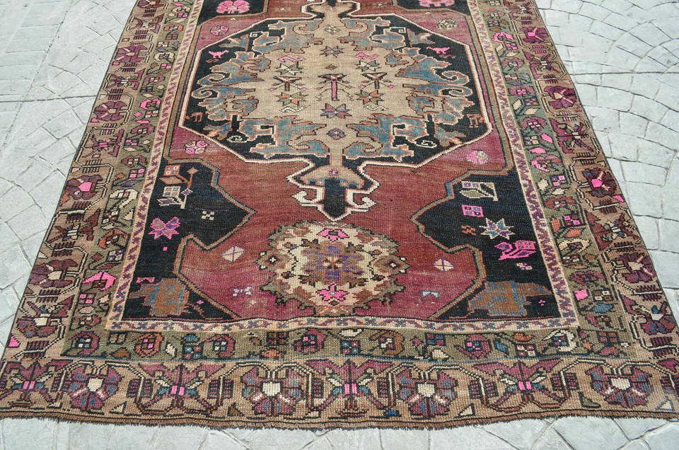 6x12 Rug Hand Knotted Area Rug Turkish Tribal Large Runner Rug actual ...