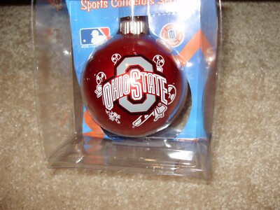 Ohio State, Candy-Cane Christmas Ornament, Glass, NCAA, New in Box | eBay