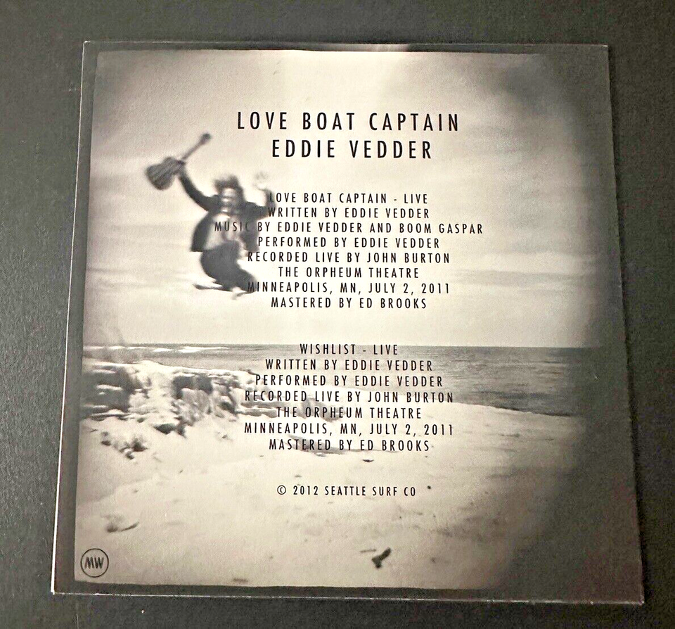 EDDIE VEDDER LOVE BOAT CAPTAIN SINGLE 7" VINYL 45 RSD 2012 RELEASE | eBay