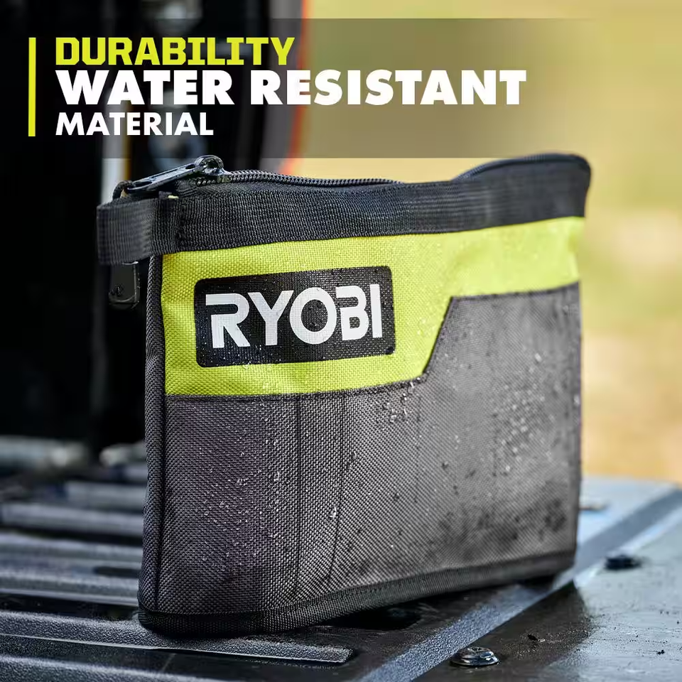 Ryobi Waterproof 12 In. Zipper Utility Pouch for Tools, Multi-Purpose ...