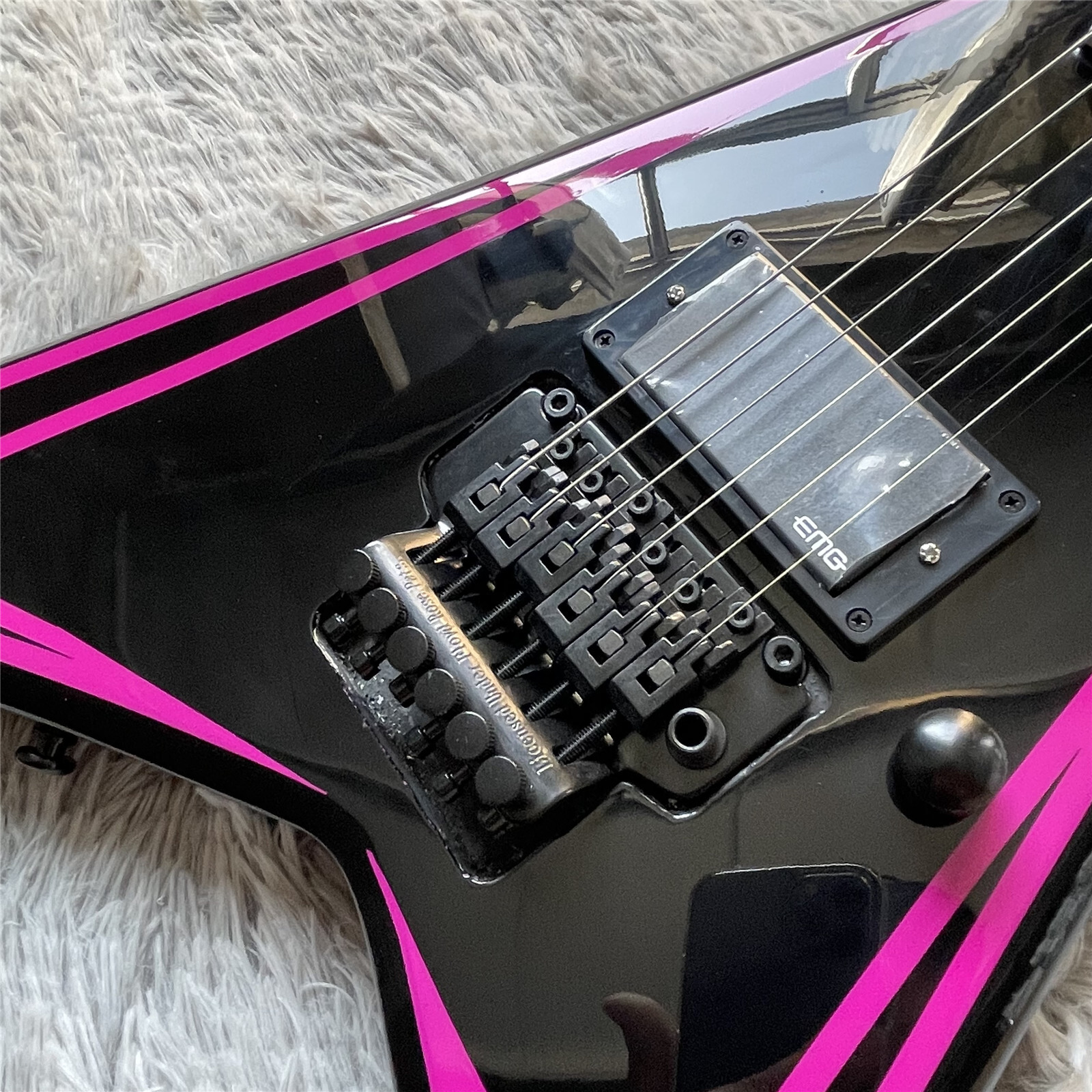 V Shape Black Electric Guitar Alexi Laiho Mahogany Solid Body 6 String ...