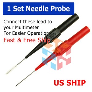 Needle tipped tip multimeter probes test leads 4 FLUKE tester 600V 1A ...