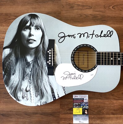 Joni Mitchell Signed Guitar Custom 1/1 Graphics! JSA COA | eBay