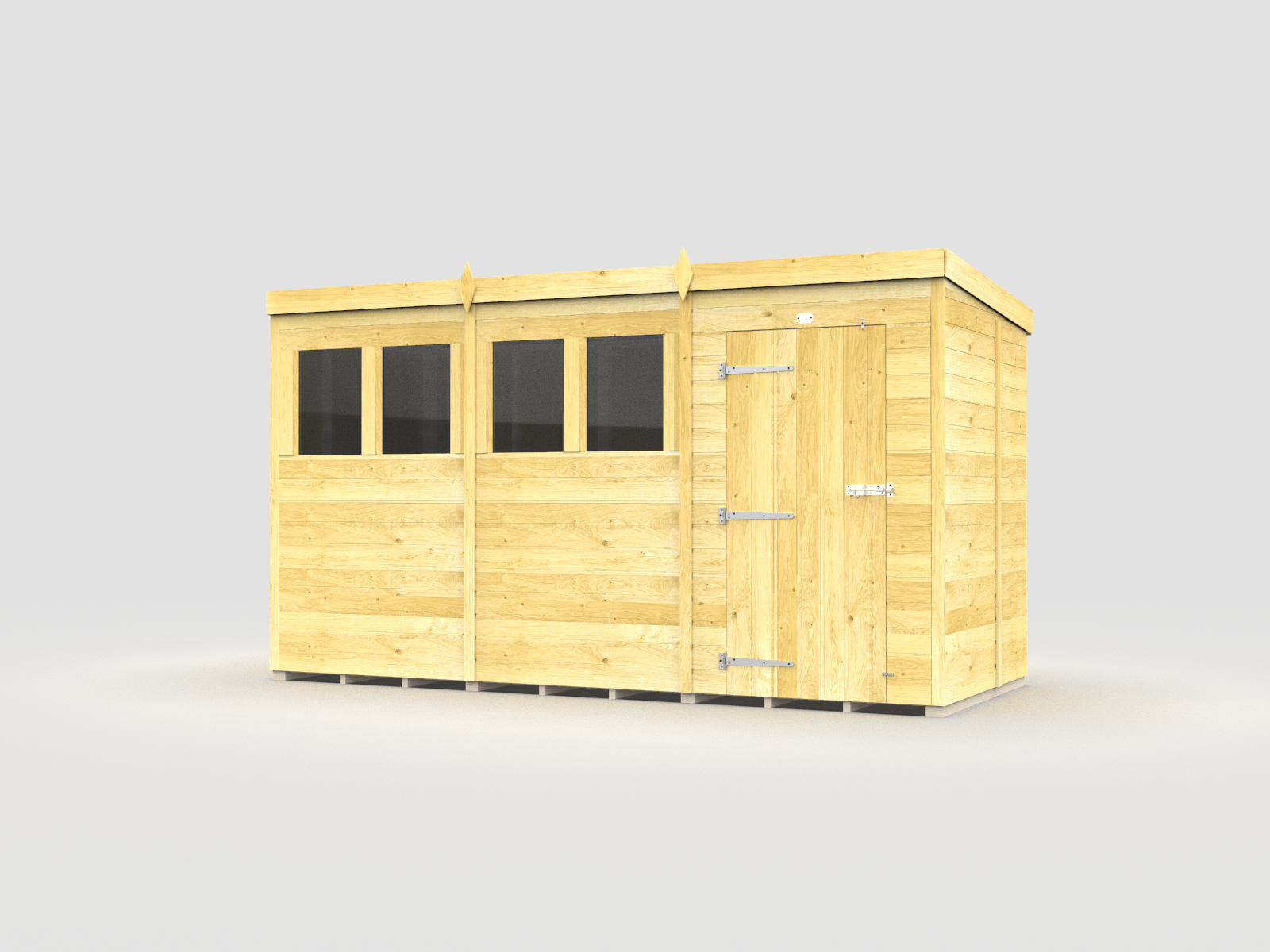 Total Sheds 10x5 12x5 14x5 Pent Pressure Treated Shiplap Shed Fast ...