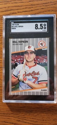 Bill Ripken 1989 Fleer #616 Error FF Face Original SGC 8.5 Baseball ...