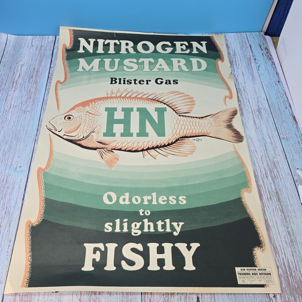 WW2 Mustard Gas Warning Safety Poster AAF 1944 | eBay