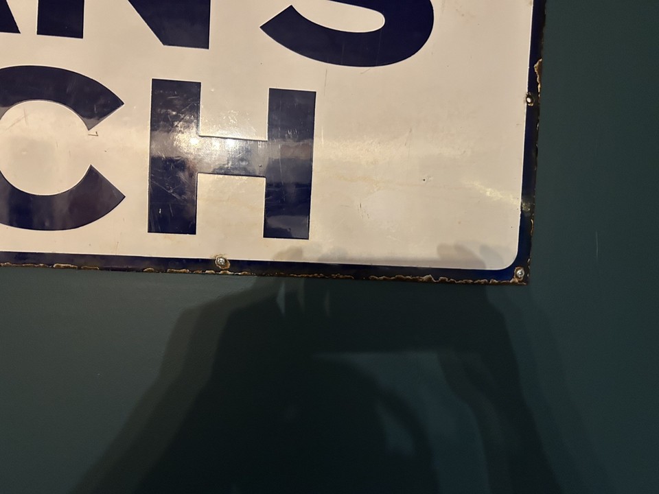 Antique Colman’s Starch Enamel Sign Large Blue White Advertising ...