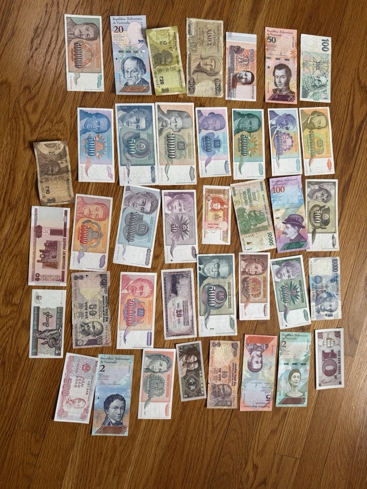 UNIQUE Lot of 70 Mixed Old & New World Banknotes - No duplicates | eBay