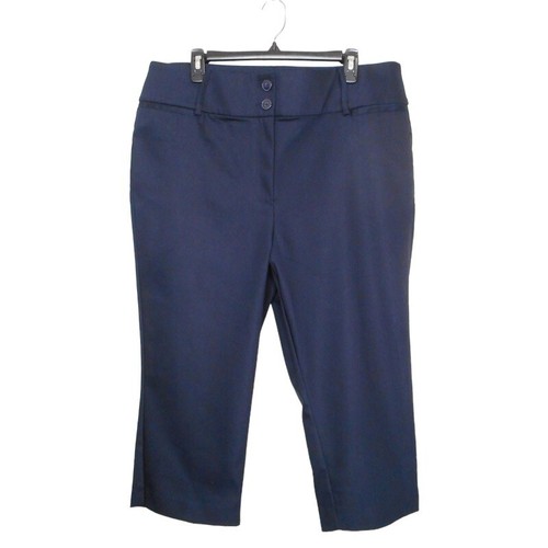 Lane Bryant Capri Pants Womens 16 Blue Cotton Blend Stretch Pockets ...