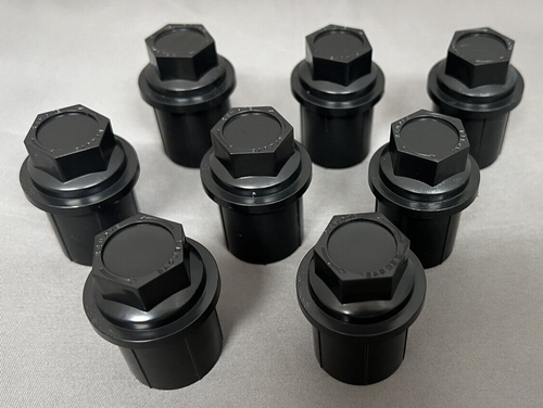 8 NEW EXTRA LONG BLACK Lug Nut COVERS CAP CHEVY GMC SILVERADO TRUCK VAN ...