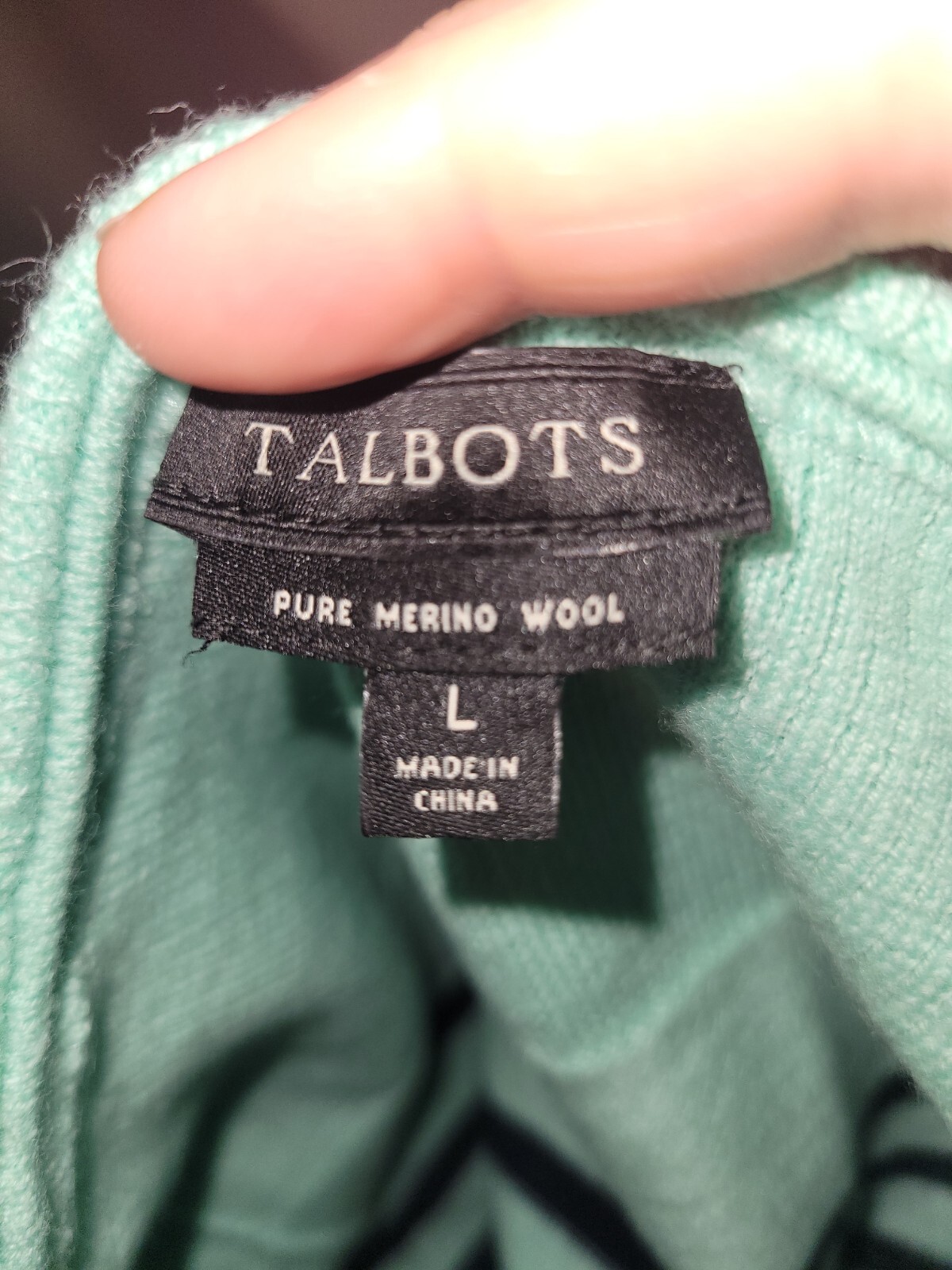 Talbots 100% Merino Wool Sweater Lg Aqua Navy Stripes | eBay