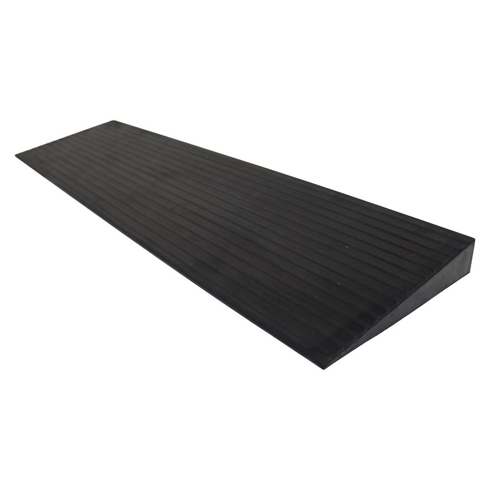 Non-Slip Solid Rubber Threshold Ramp cuttable Black Engineering ...