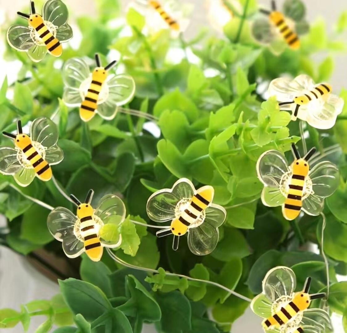 6.5 Feet Honeybee Bumblebee Bee Bees String Novelty Fairy Lights ...