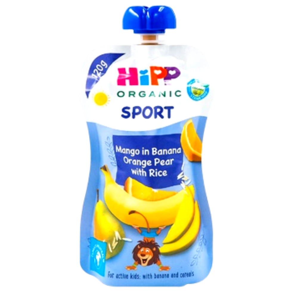 HiPP Smoothy Hippis Sport Banana Orange Pear and Mango with Rice Pouch ...