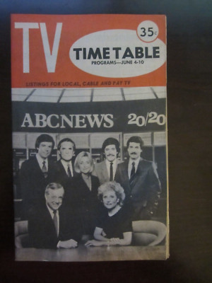 TV Guide Time Table Regional Magazine June 1983 20/20 Rivera Walters ...