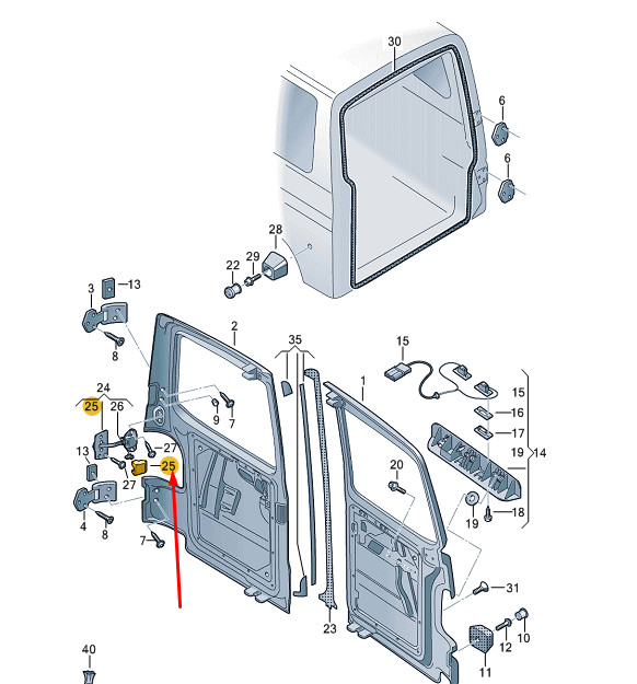 NEW VW TRANSPORTER VI T6 REAR WING DOOR ACTUATOR 7H0827701A ORIGINAL | eBay