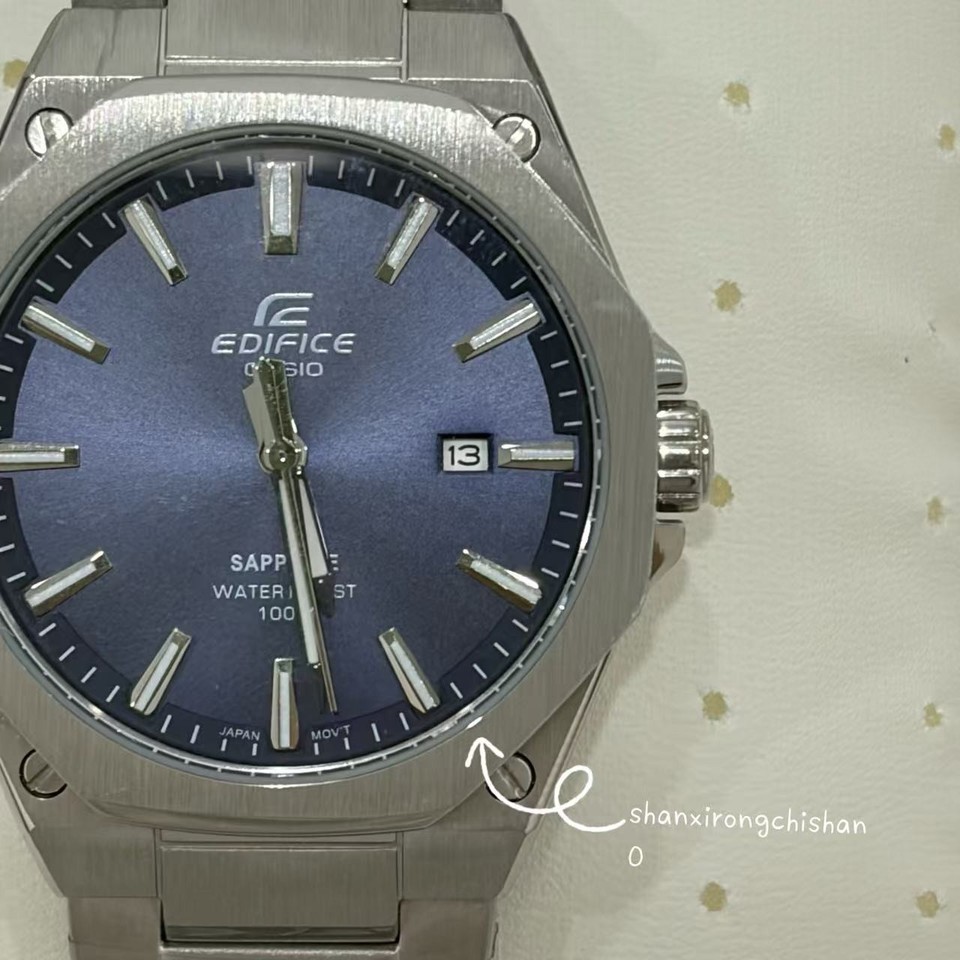 Casio Edifice Men's Blue Dial Stainless Steel Sports Watch EFR-S108D ...