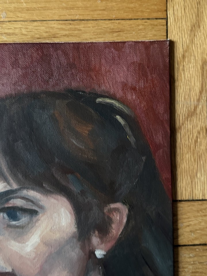 Vintage Portrait Acrylic Board Portrait Woman Brown Hair 9 x 12 Peter ...