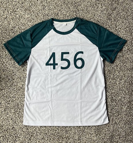 Squid Game Green T-shirt Player Number 456 Size L Large Cosplay Gi-Hun ...