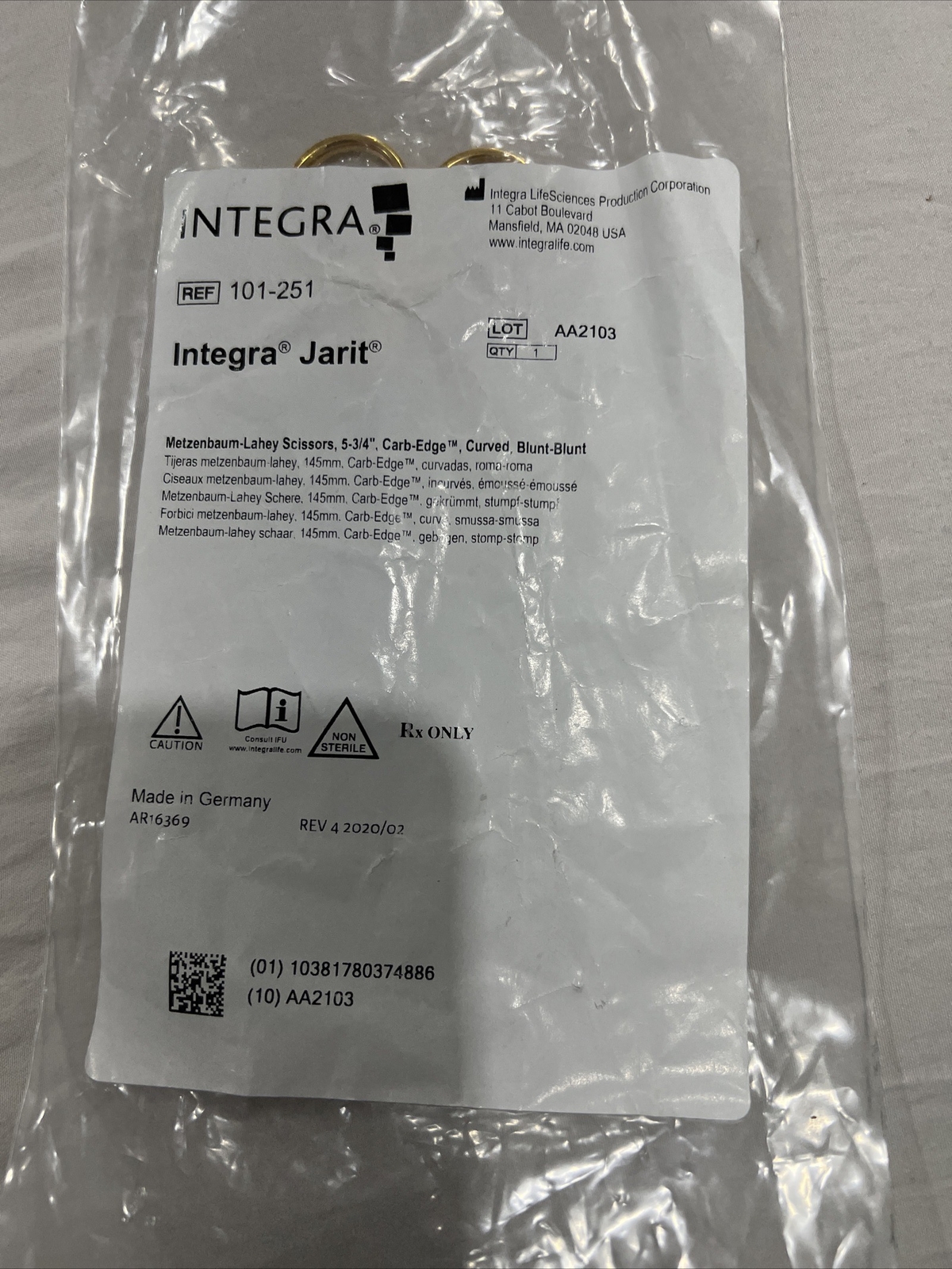Integra Jarit 101-251 Scissor 5-3/4” Carb Edge Curved Blunt-blunt for sale online | eBay