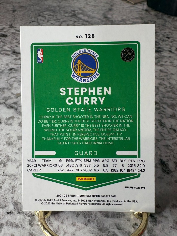 2019-20 Panini Optic🔥 STEPHEN CURRY (Steph) Blue Lazer Prizm Warrriors ...