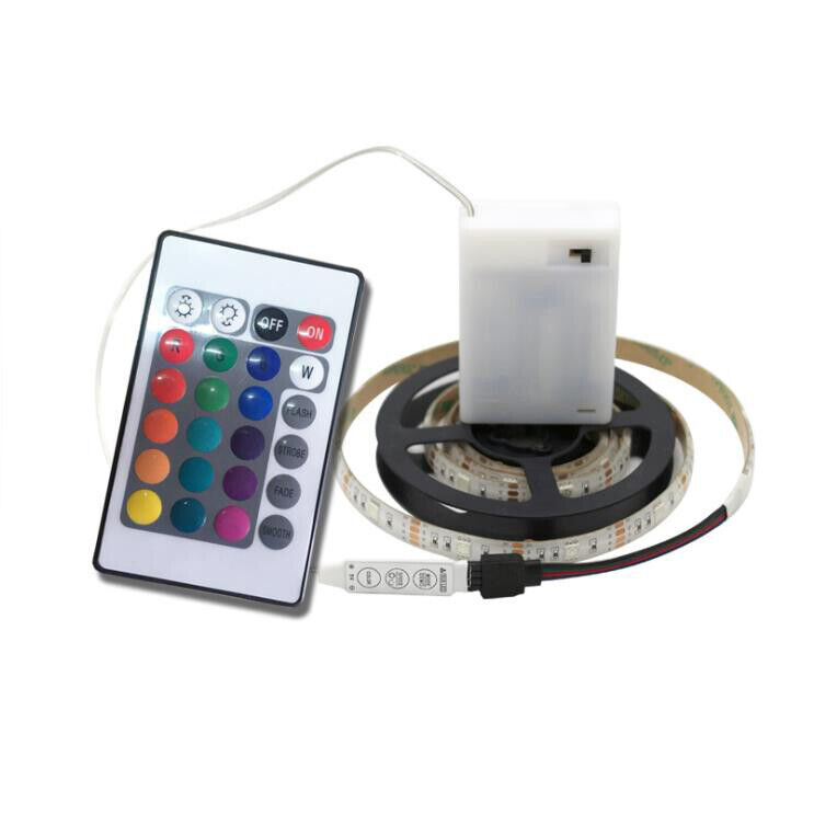 Battery Powered RGB Waterproof Flexible LED Strip Light Portable ...