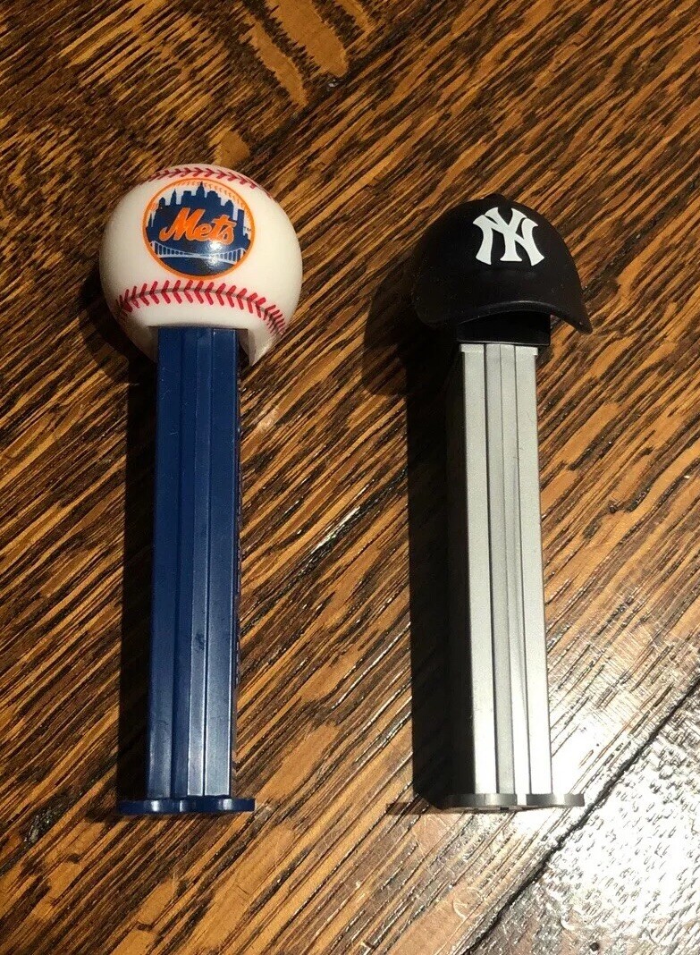 NEW. Pez Collection NY Baseball Yankees Mets Captain America Spiderman ...