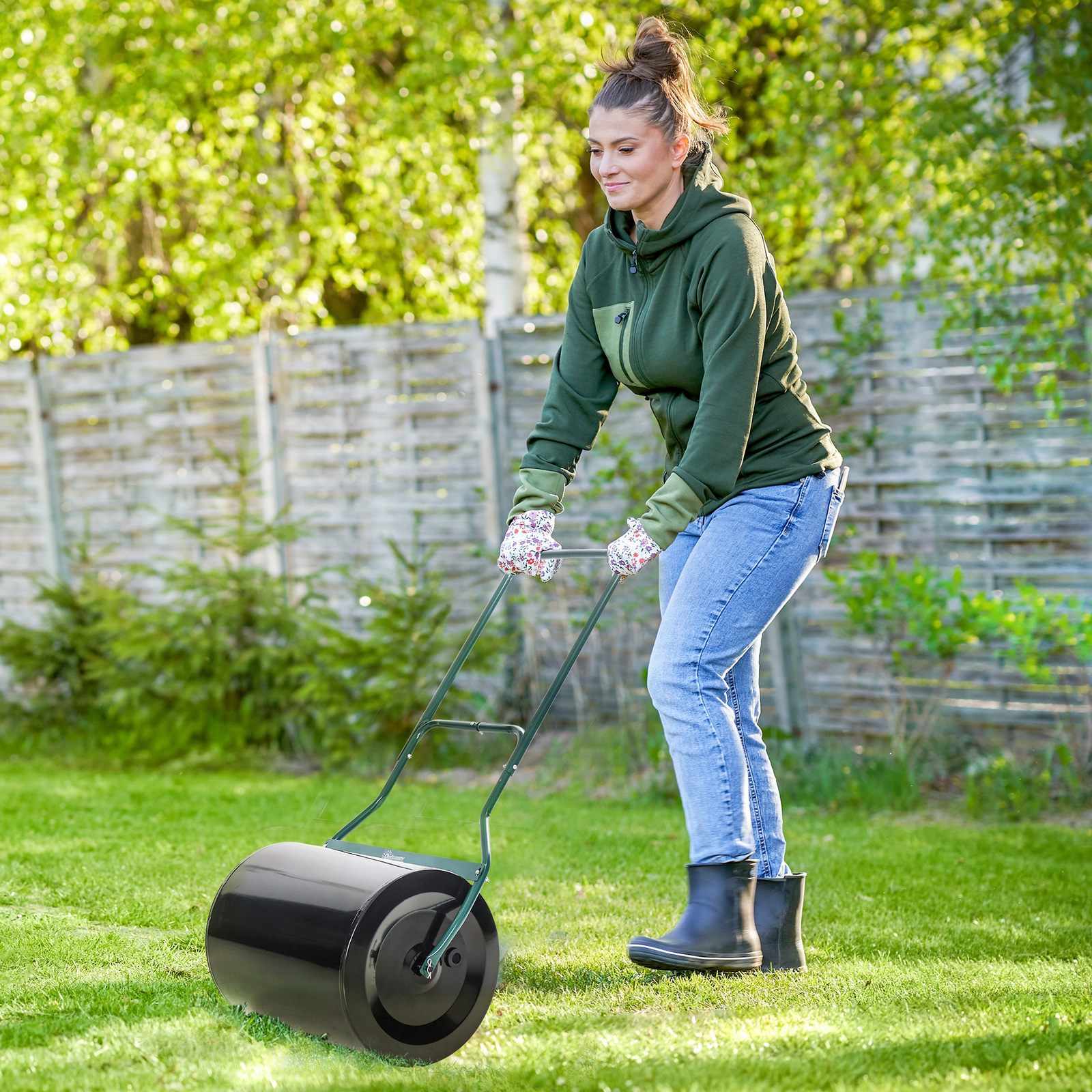 Heavy Duty Garden Lawn Weighted Roller to Flatten Ground with Steel ...