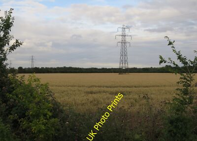 Photo 6x4 Pylons and stubble field Dry Drayton c2015 | eBay