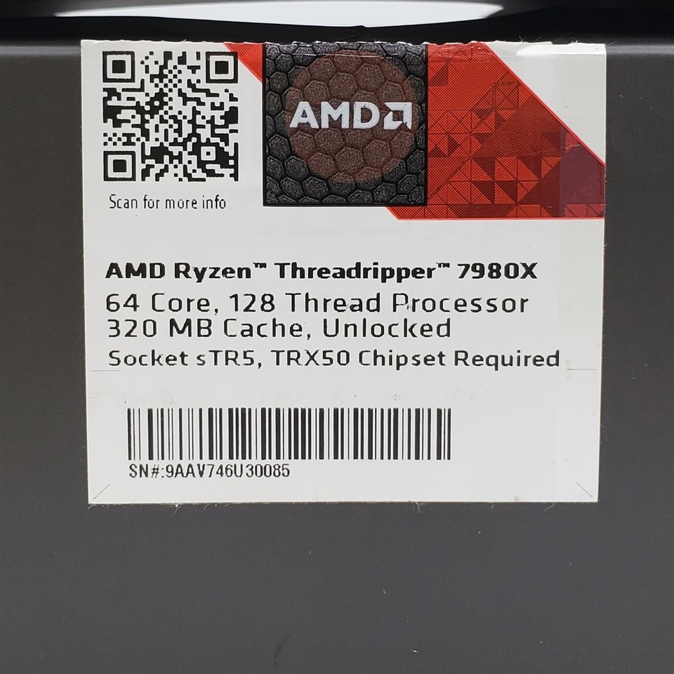 AMD Ryzen Threadripper 7980X 64-Core, 128-Thread Processor | eBay