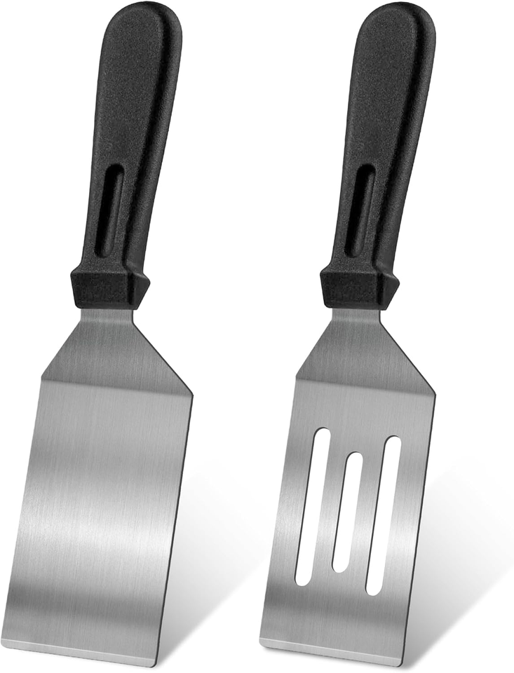 2Pcs Stainless Steel Spatula Set,Spatula for Cast Iron Skillet,Metal ...