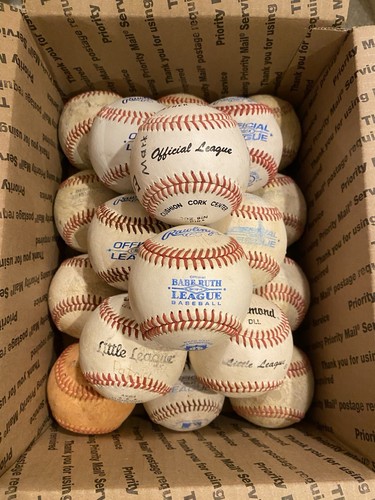 20 USED lot of Leather Baseballs Practice Balls FREE Priority SHIPPING ...