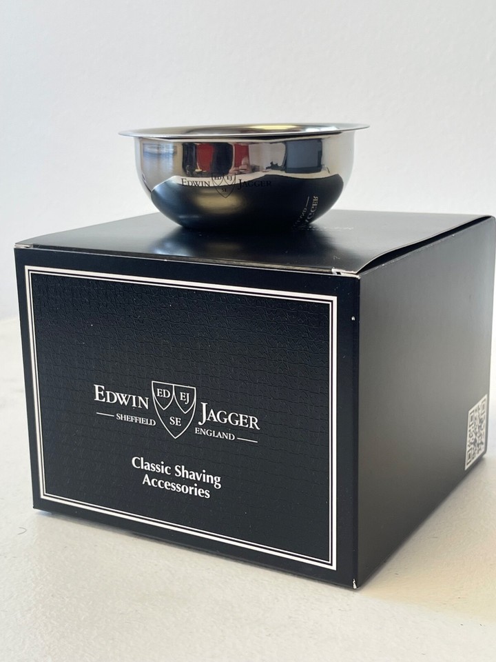 EDWIN JAGGER Polished Stainless Steel Shaving Soap Bowl NEW | eBay