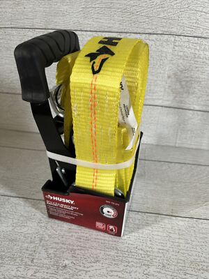 HUSKY 27ft x 2in Heavy Duty Ratchet Tie Down Strap with J Hook 3333 lbs ...