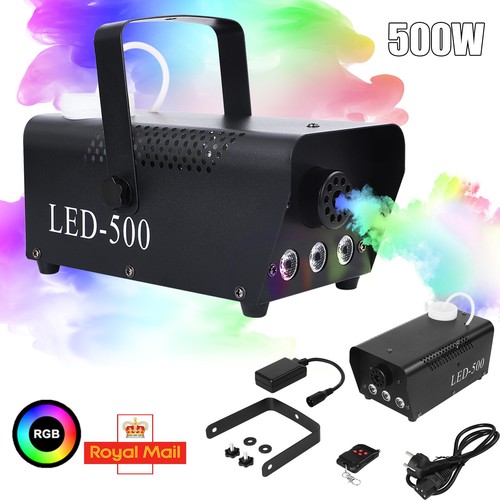500W LED Fog Smoke Machine RGB Color Wedding DJ Party Bar Stage Fogger ...