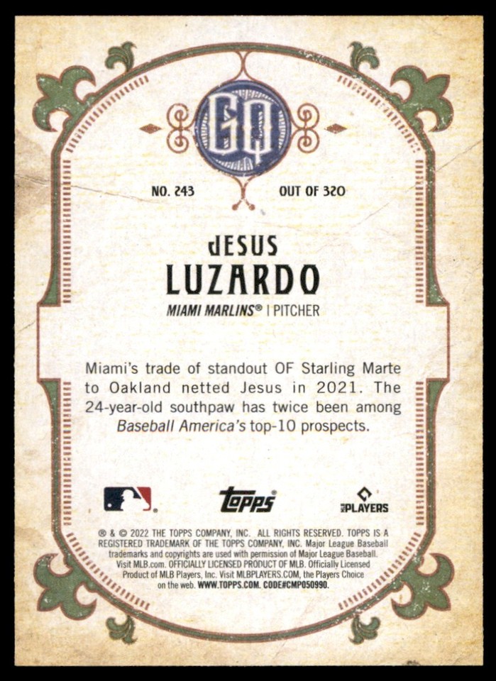 2022 TOPPS GYPSY QUEEN #243 JESUS LUZARDO MIAMI MARLINS | eBay