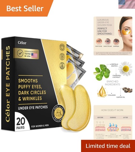 Soothing Eye Patches for Dark Circles & Puffiness - 20 Pairs Unisex ...