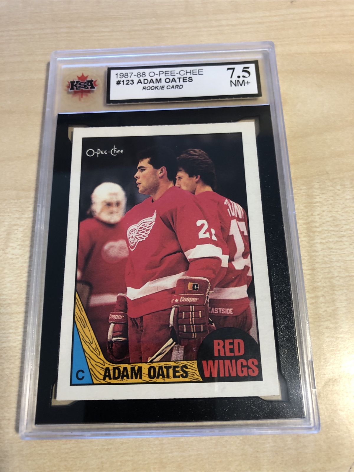 1987/88 O-PEE-CHEE NHL HOCKEY CARD #123 ADAM OATES ROOKIE RC KSA 7.5 ...