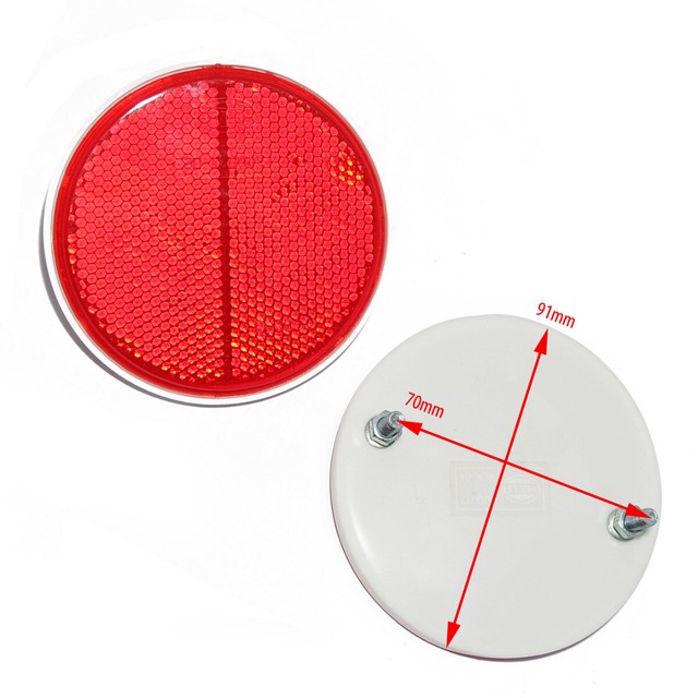 Pair Universal Fit Hella Round Reflex Reflector Red 90mm For Truck ...