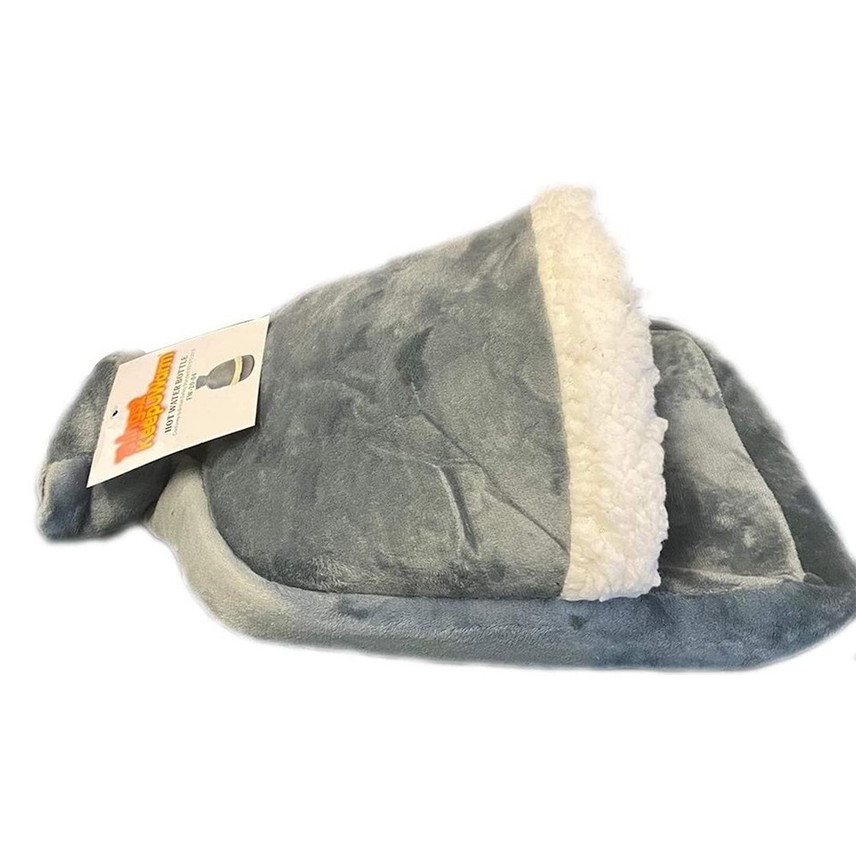 Heated Foot Warmer - Hot Water bottle Foot Muff Snug feet warmer Grey ...