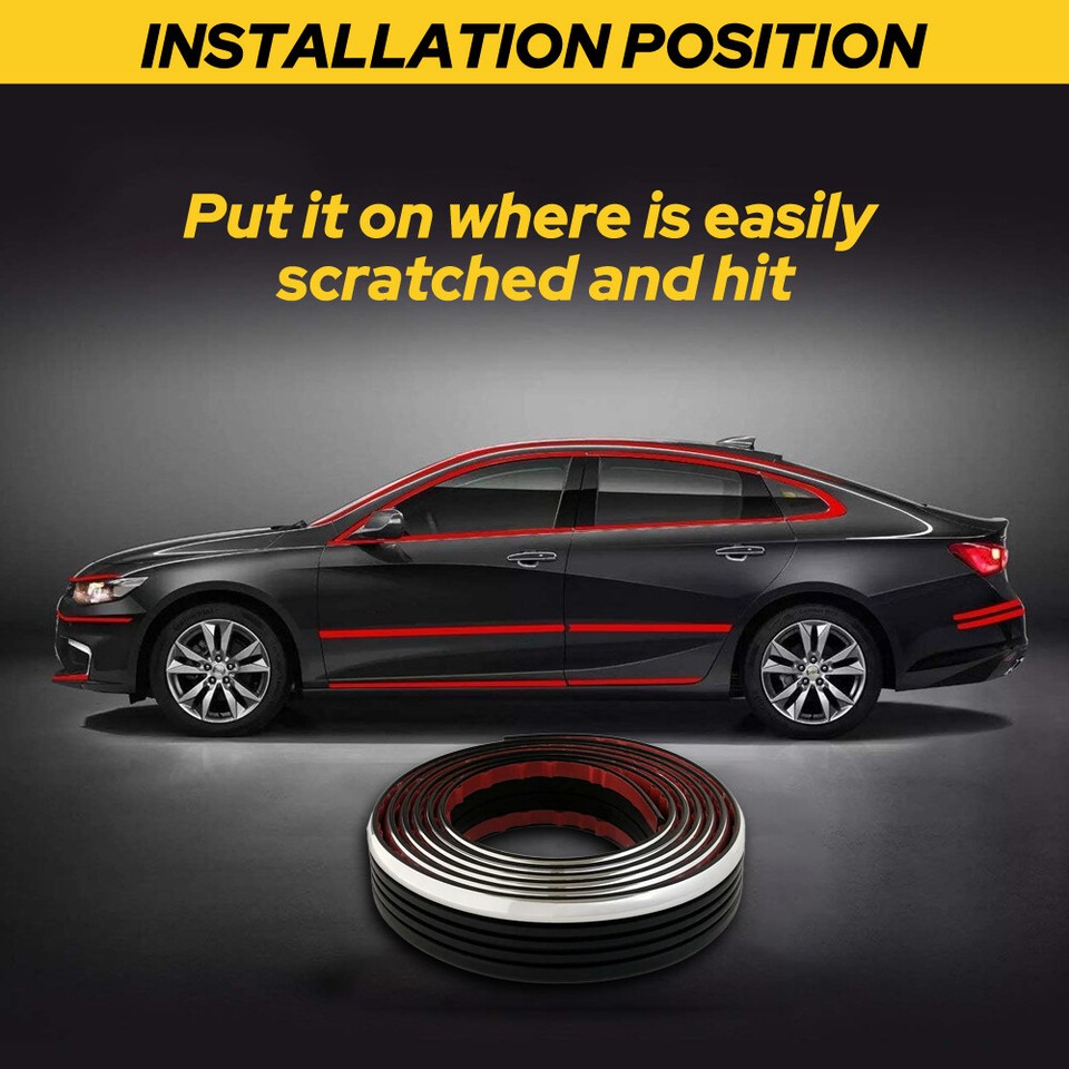 Car Trim Strip Self-Adhesive Automotive Side Body Moulding Decor Trim 2 ...
