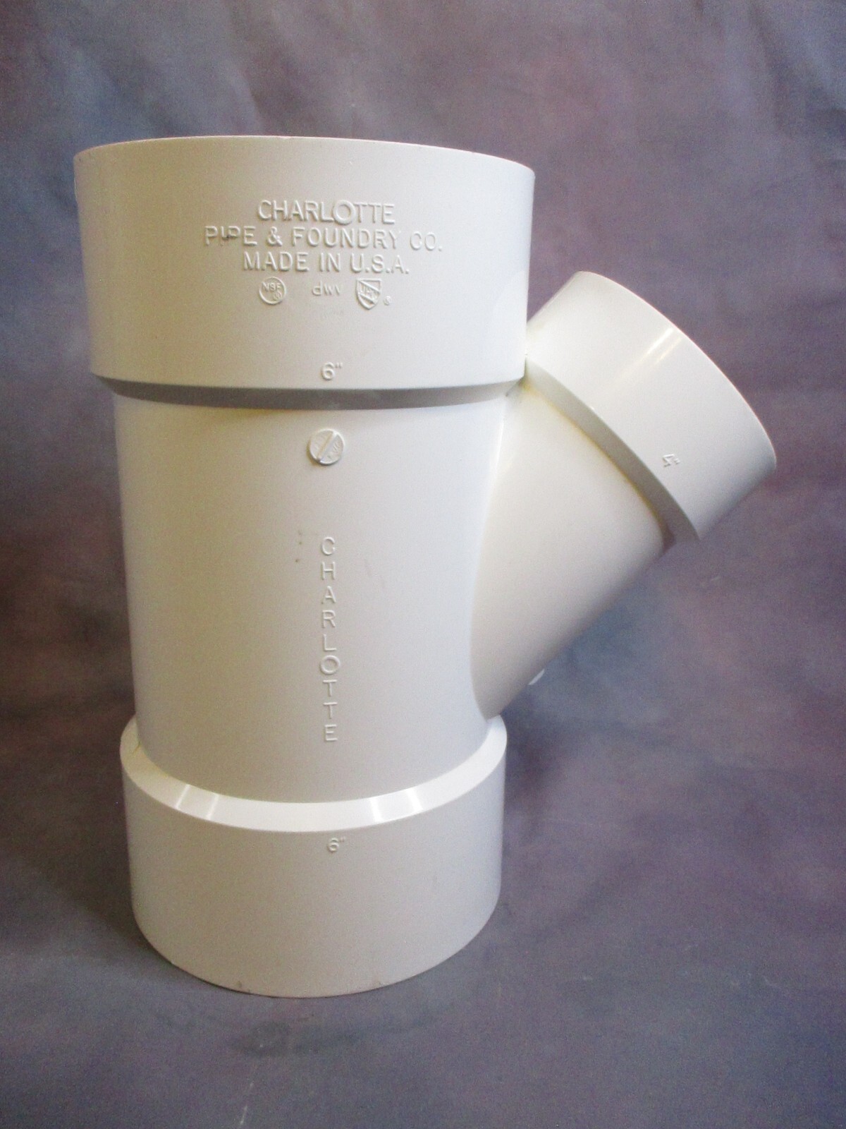 Charlotte Pipe & Foundry DWV 6"x6"x4" PVC Pipe NEW | eBay