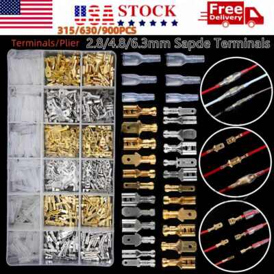 900X Assortment Male Female Spade Terminals Electrical Wire Crimp ...