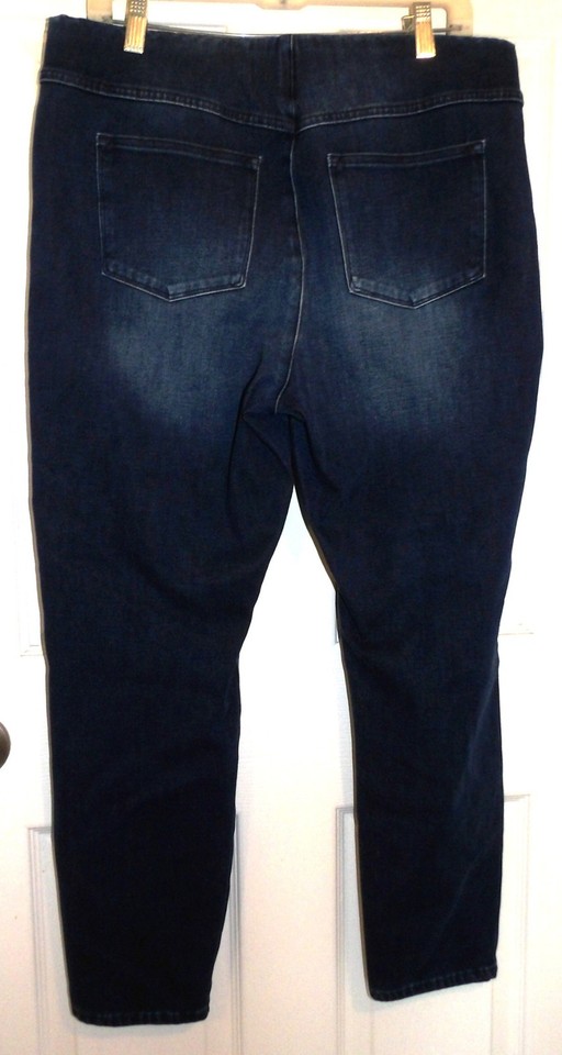 Cute Blue Denim SOFT SURROUNDINGS Pull On Jeans w/Two Pockets - Large ...