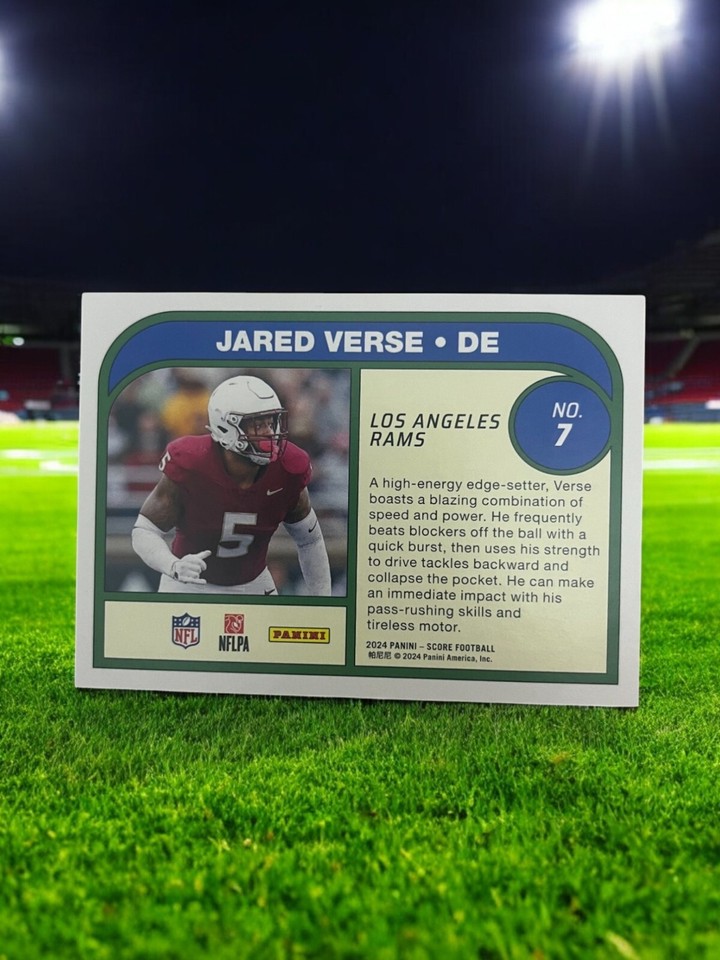 Jared Verse Protential RC #7 2024 Score Football Card Los Angeles Rams ...